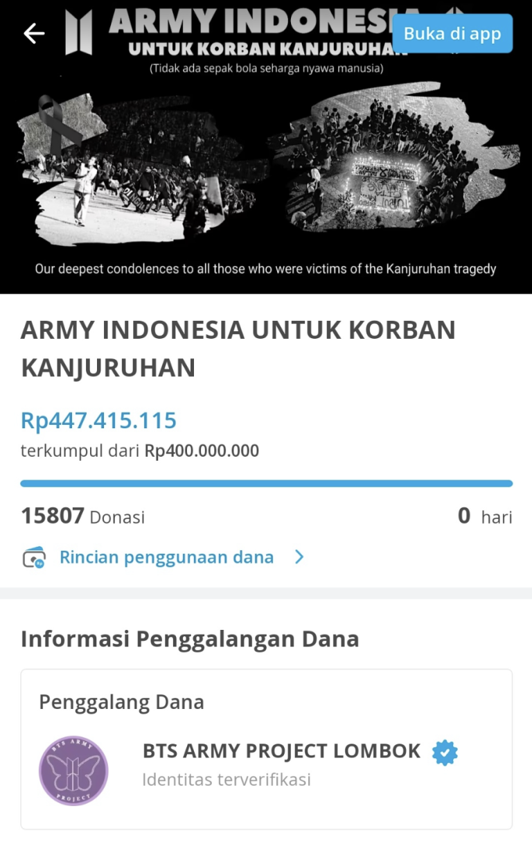 Army Indonesia untuk Kanjuruhan, Galang Dana Tembus 447 Juta!